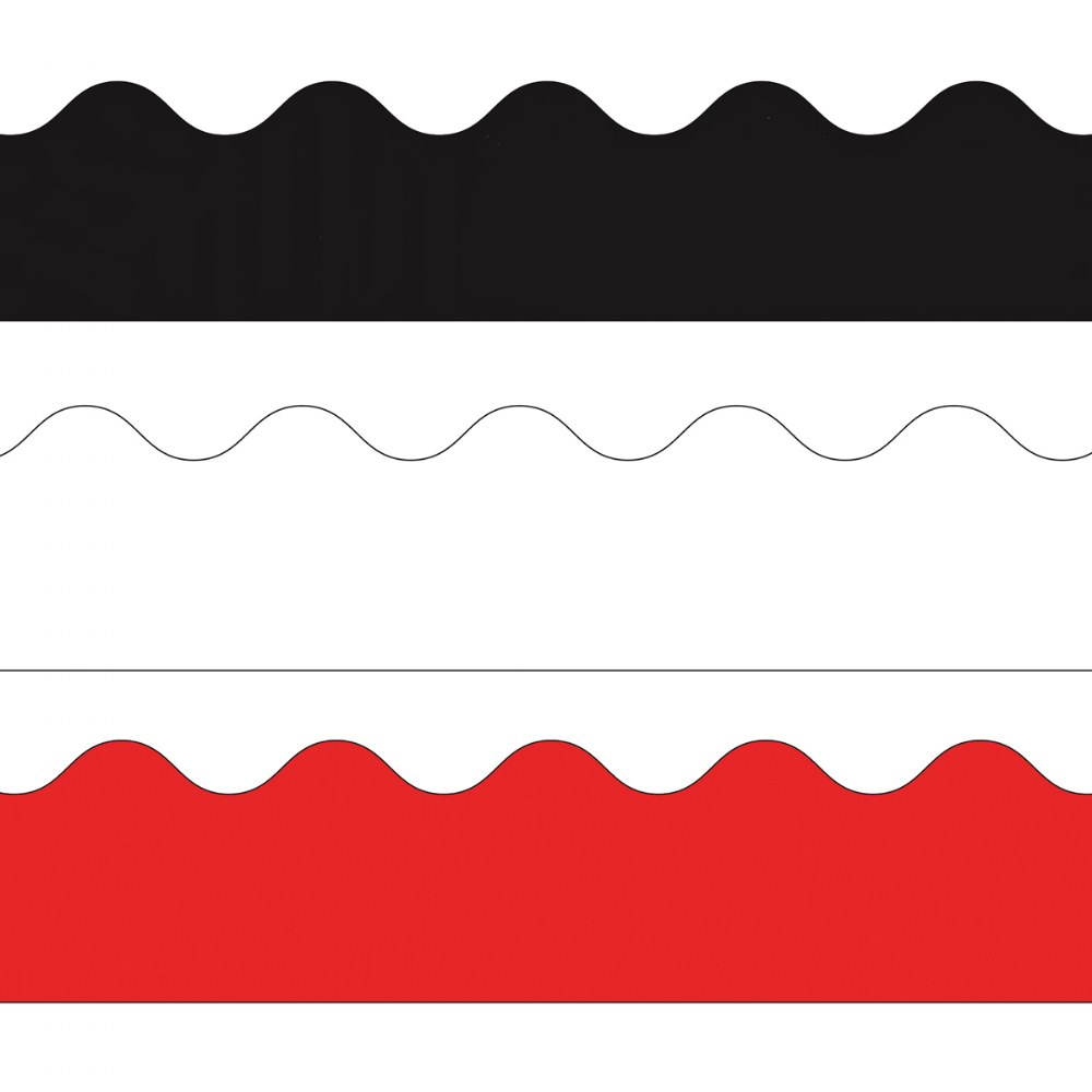 Rolled Scalloped Solid Borders - Set of 6