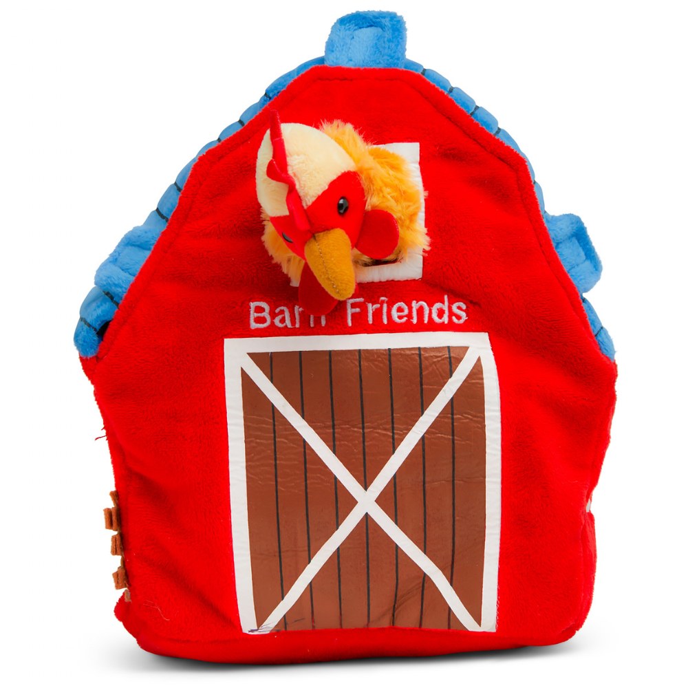 Plush Barn House Carrier and 4 Talking Soft Cuddly Plush Stuffed Animals