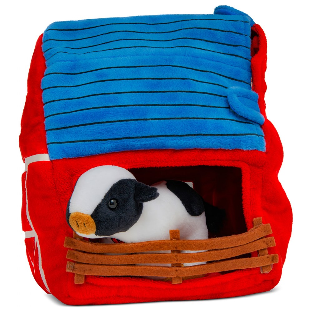 Plush Barn House Carrier and 4 Talking Soft Cuddly Plush Stuffed Animals