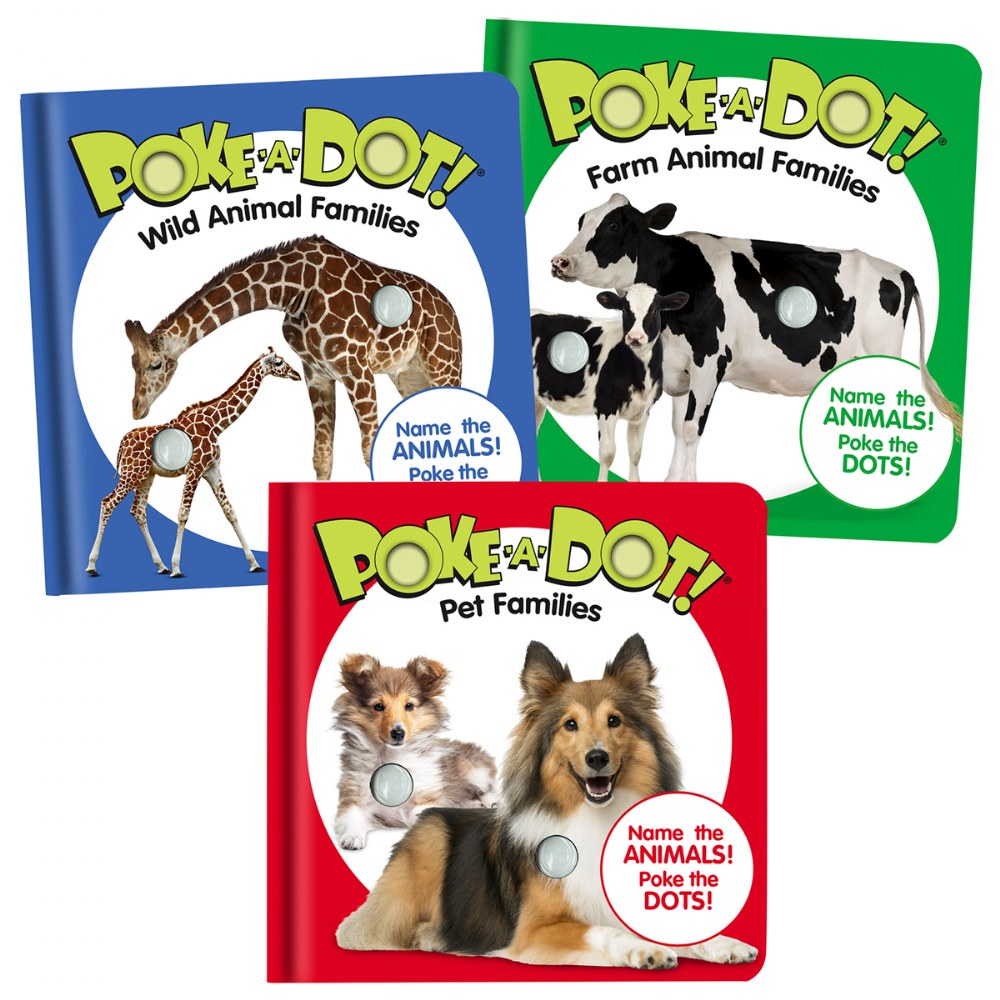 Mini Poke-A-Dot® Book Set - Pet Families, Wild Animal Families, & Farm ...