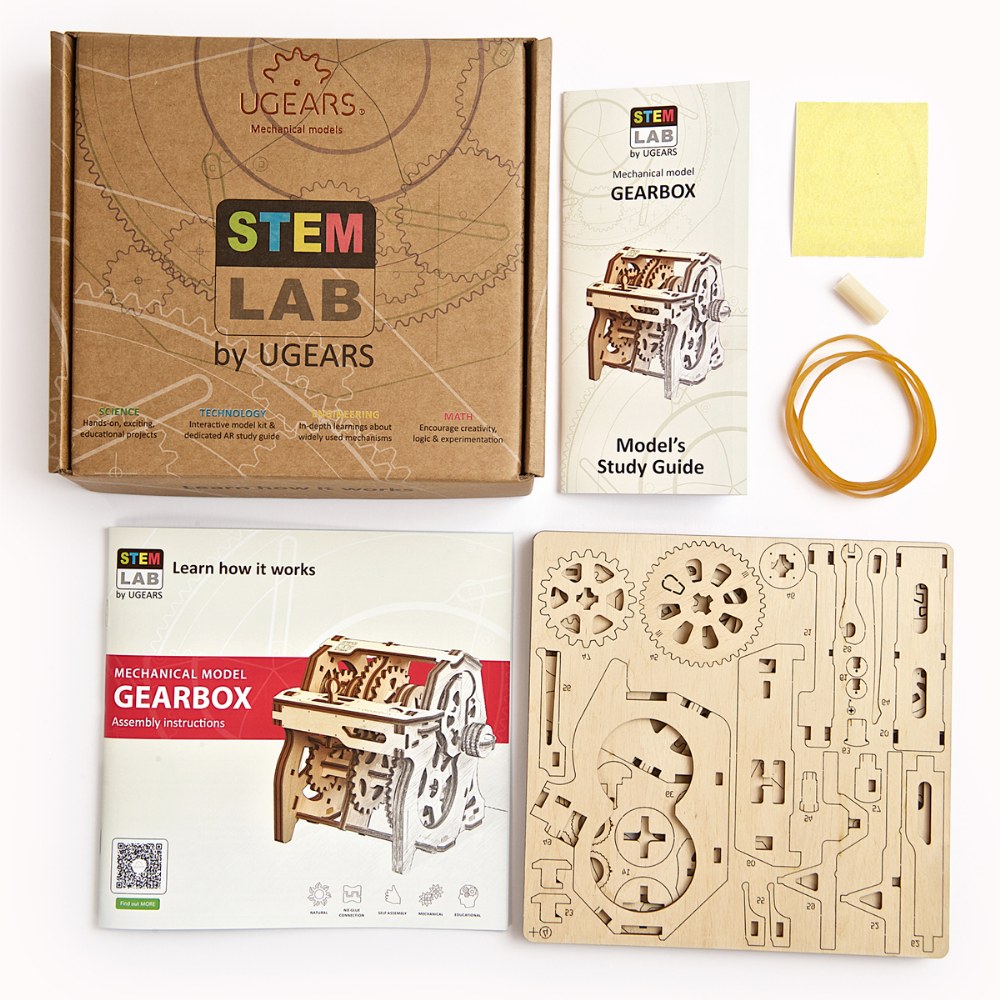 UGears STEM LAB Gearbox - Educational Mechanical Model Kit