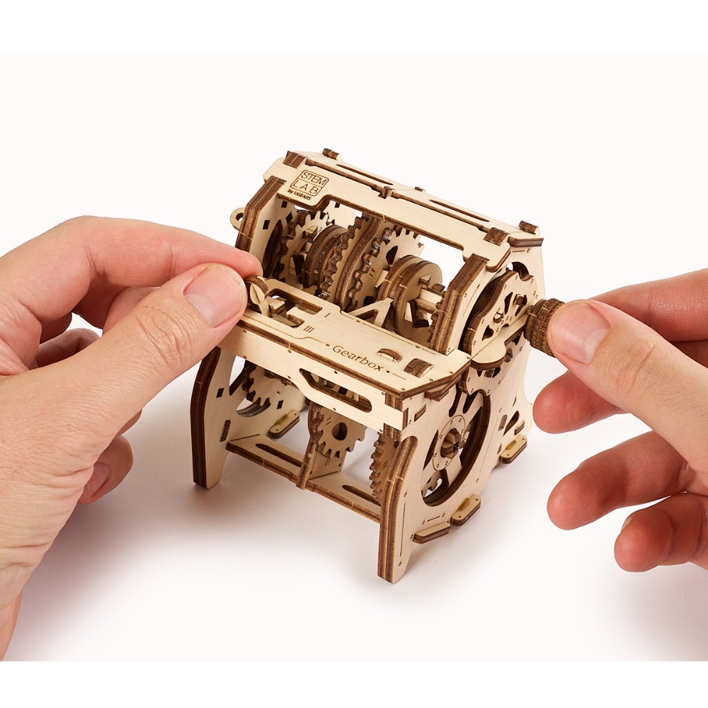 UGears STEM LAB Gearbox - Educational Mechanical Model Kit
