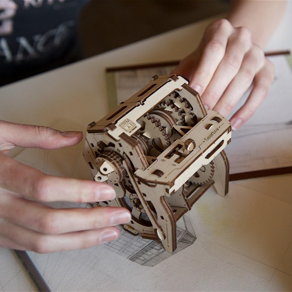 UGears STEM LAB Gearbox - Educational Mechanical Model Kit