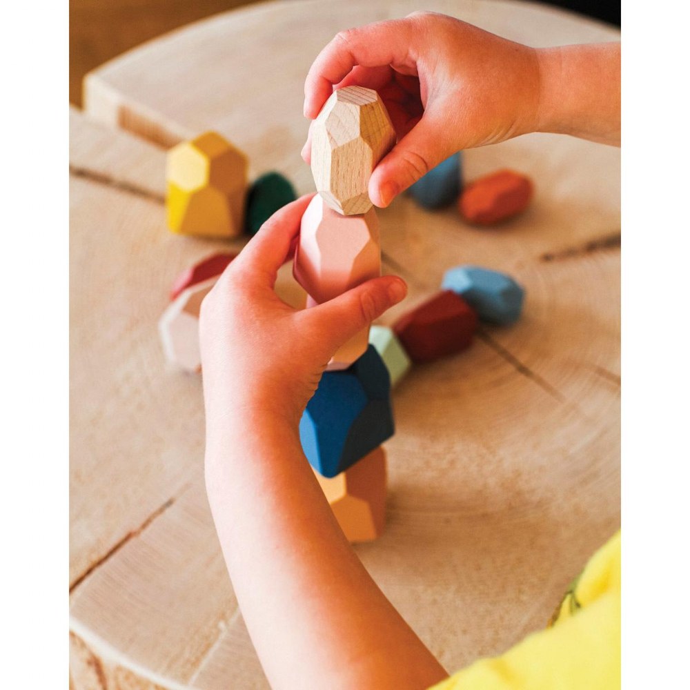 Natural Wooden Geo Blocks - 18 Pieces