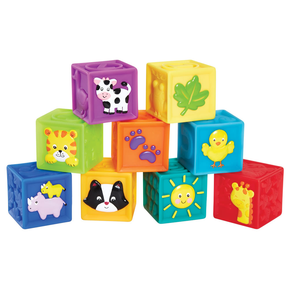 Squeak 'n Stack Blocks Textured Blocks - Set of 9