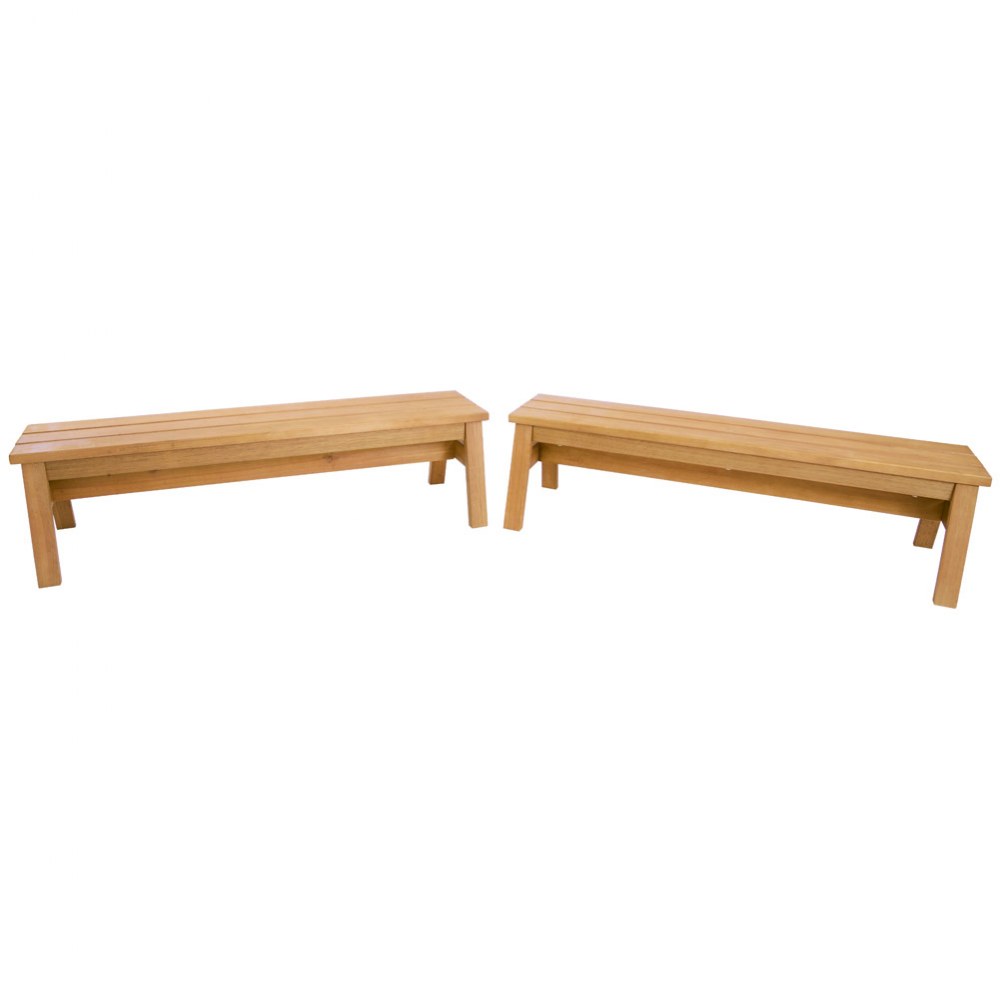 Outdoor Wooden Stacking Benches - Set of 2
