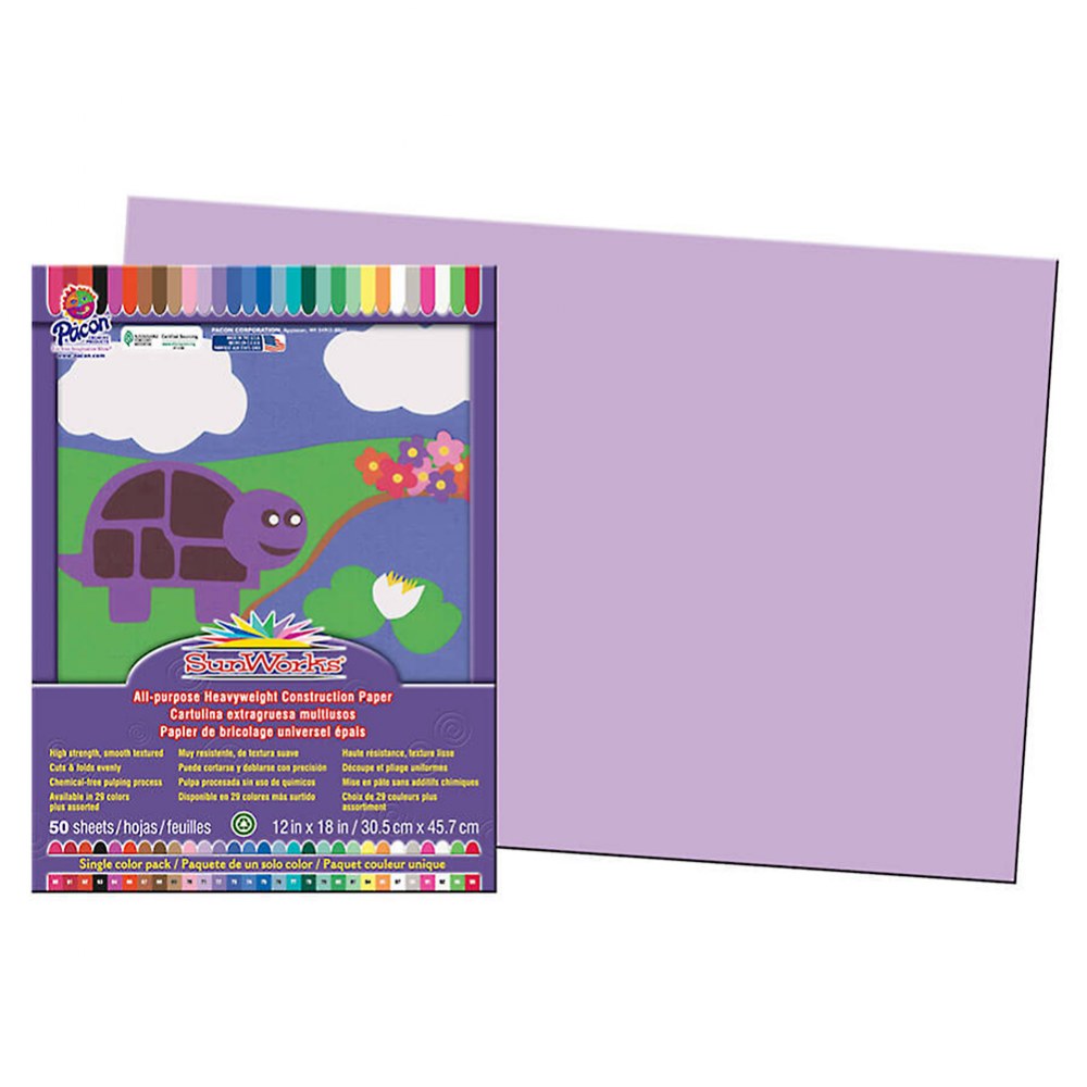 SunWorks Construction Paper - 12" x 18" - Lilac