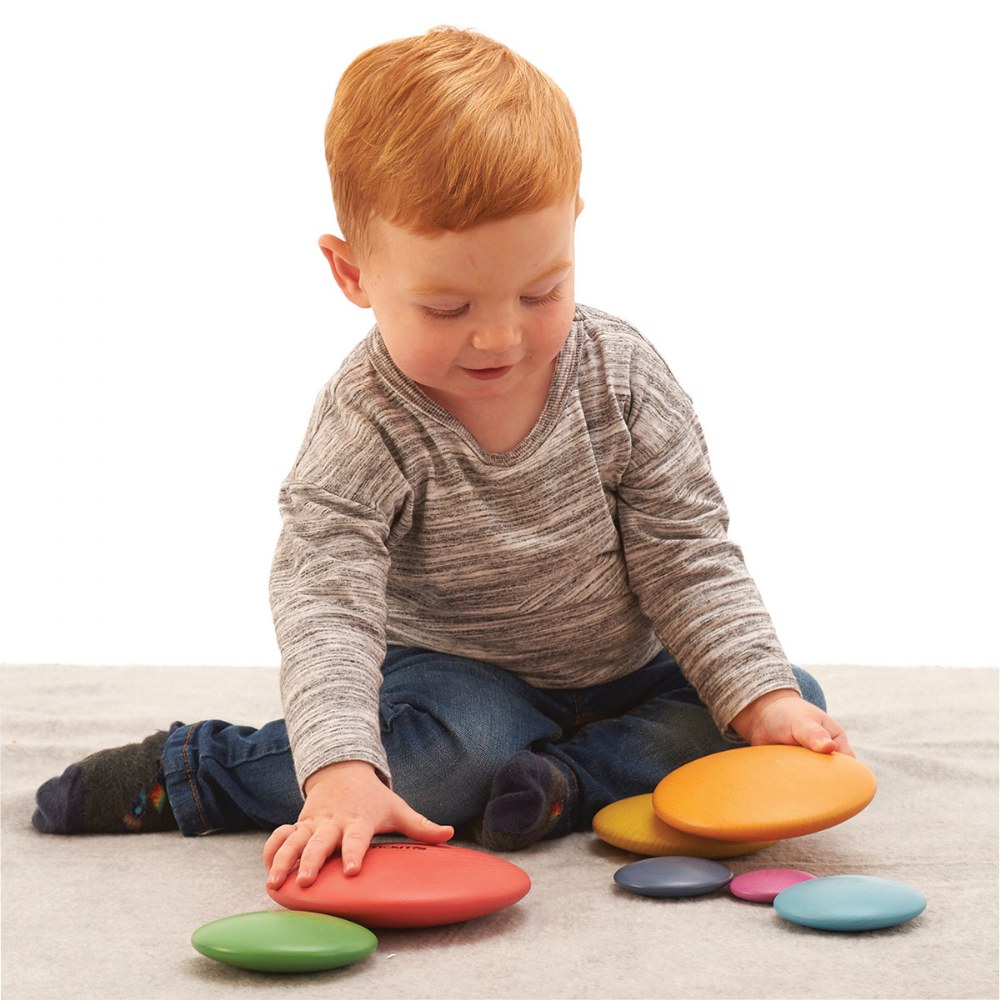 Rainbow Wood Stacking Buttons - 7 Pieces