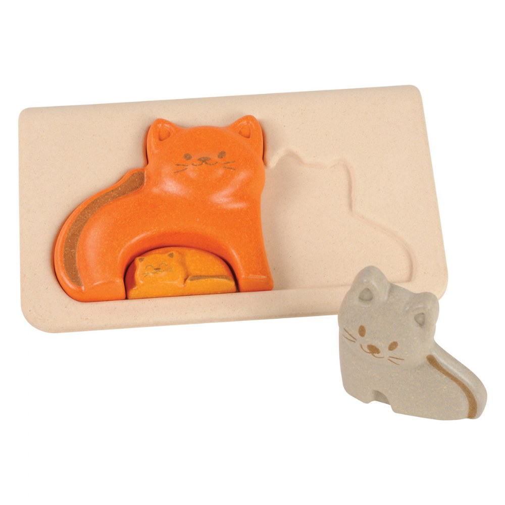 Wooden Cat Family Puzzle