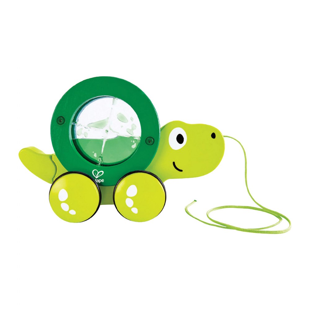 Wooden Swirling Shell Turtle Pull Along