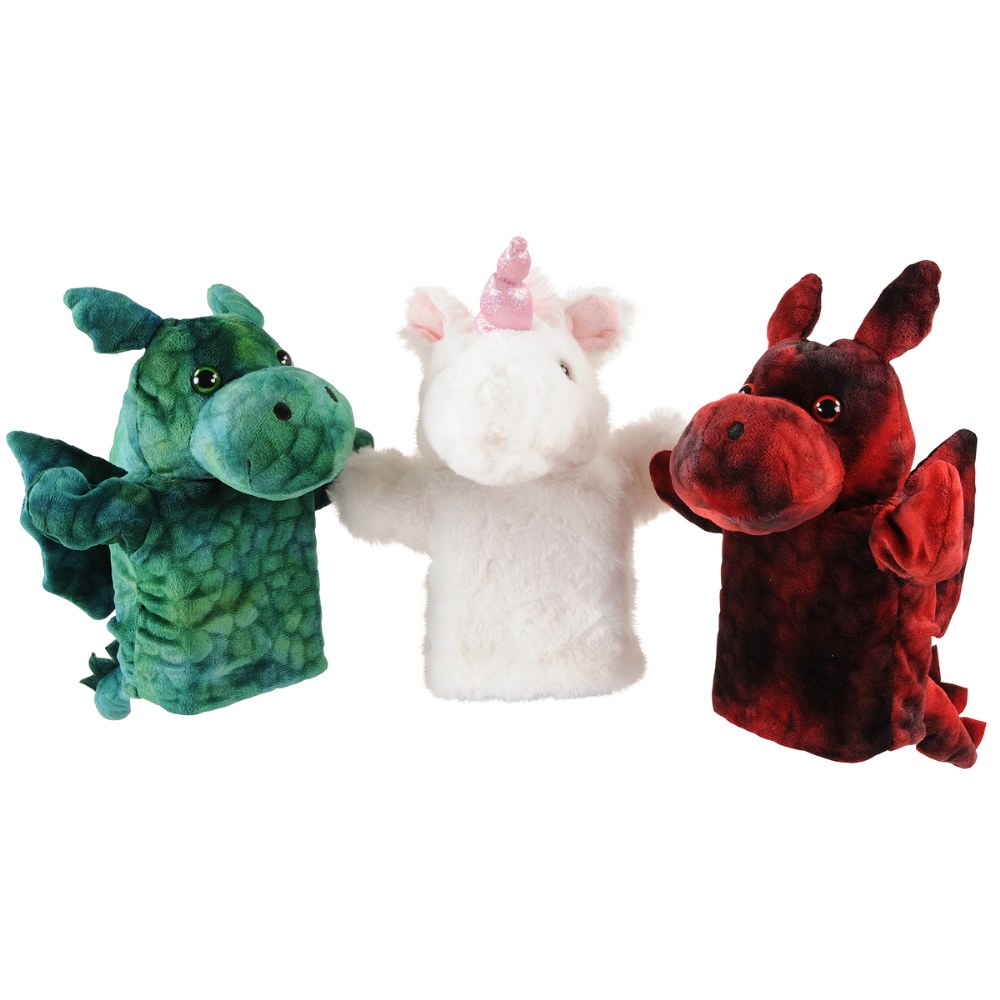 Soft Fabric Fantasy Hand Puppet Set for Dramatic Play