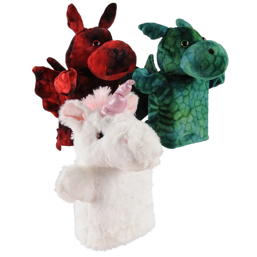 Soft Fabric Fantasy Hand Puppet Set for Dramatic Play