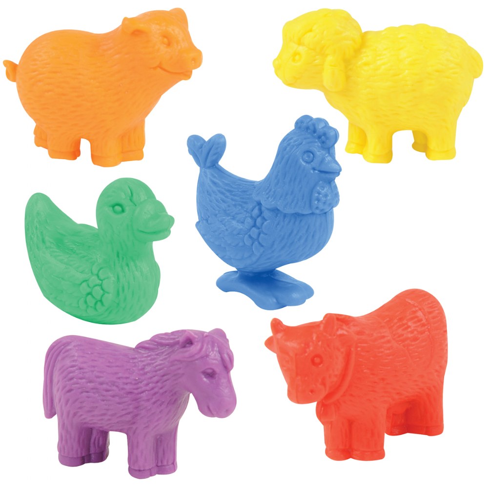 Assorted Farm Animal Counters - Set of 72