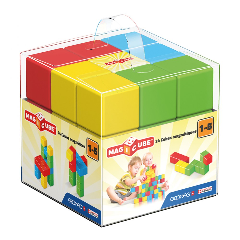Colorful Magicube Free Building Set for Block Play - 24 Magnetic Blocks