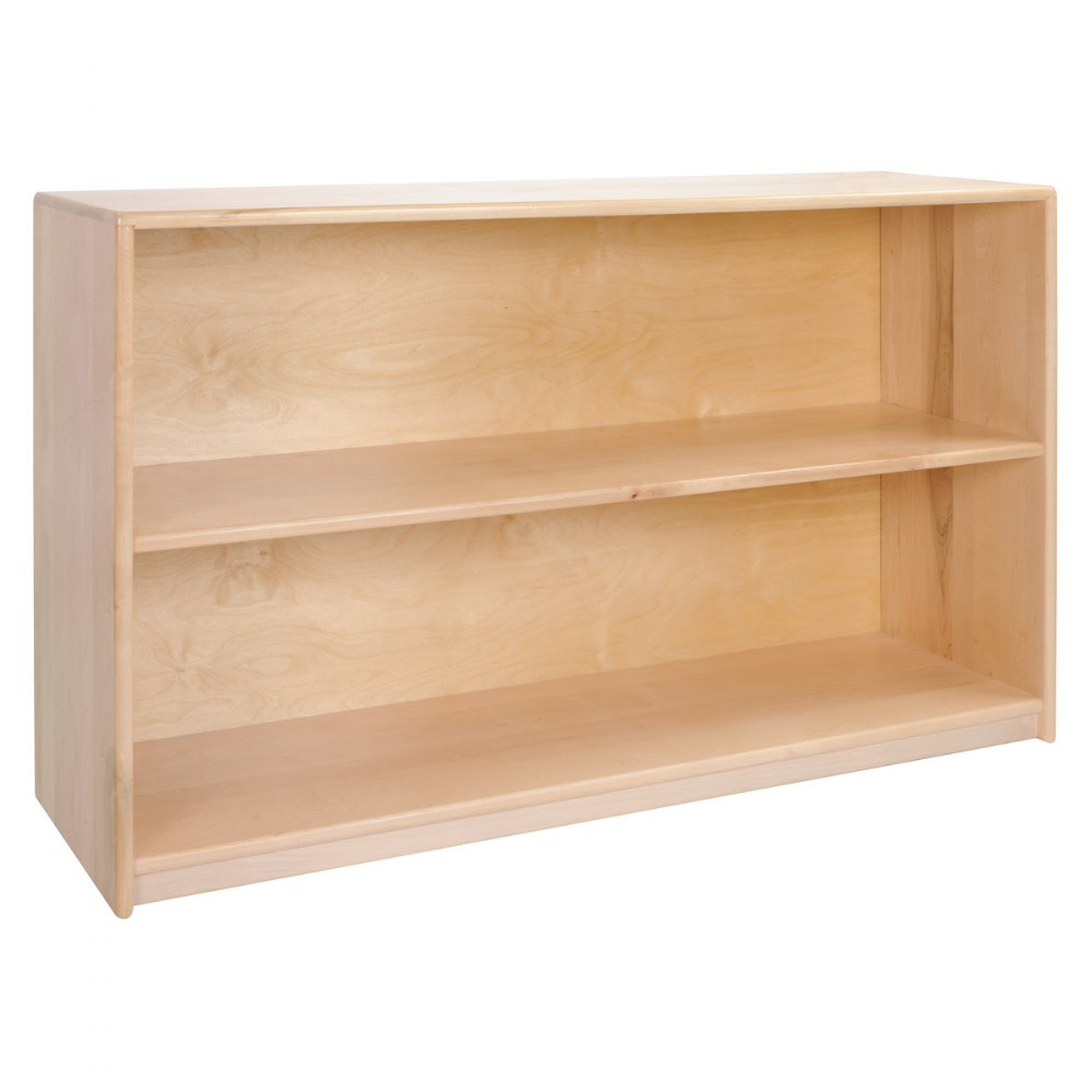 Premium Solid Maple 2-Shelf Storage - Solid Back