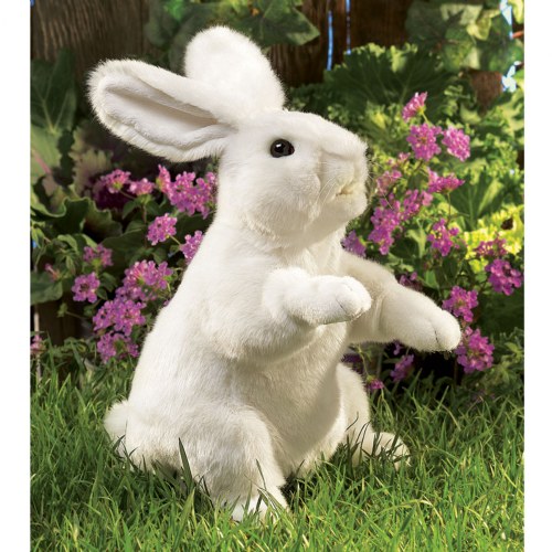 Standing White Rabbit Hand Puppet
