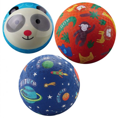 Colorful 4" and 7" Playground & Play Ball - Set of 3