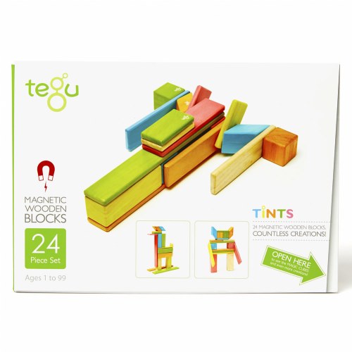 Tegu Tints Magnetic Wooden Blocks - 24 Pieces