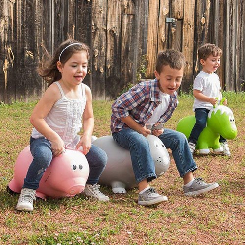 Farm Hoppers® Inflatable Bouncing Gray Rabbit