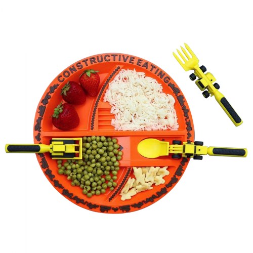 Construction Themed Plate and Shaped Utensils