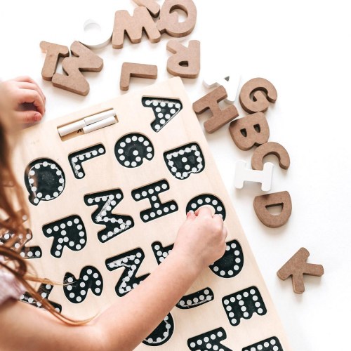 Chalkboard-Based Alphabet & Number Puzzles