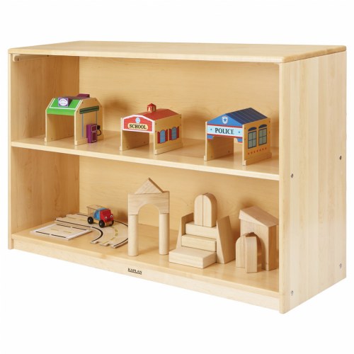 Premium Solid Maple 2-Shelf Storage - Solid Back