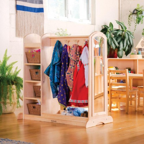 Premium Solid Maple Dress-Up Center with 4 Baskets