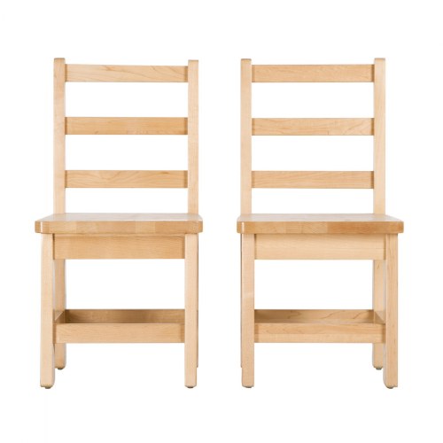 Premium Solid Maple Chairs - 12" Seat Height - Set of 2