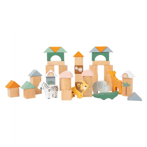 Building Blocks Safari Theme - 50 Pieces