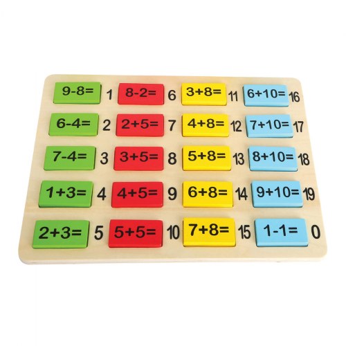 Wooden Math Number Tiles Educational Toy