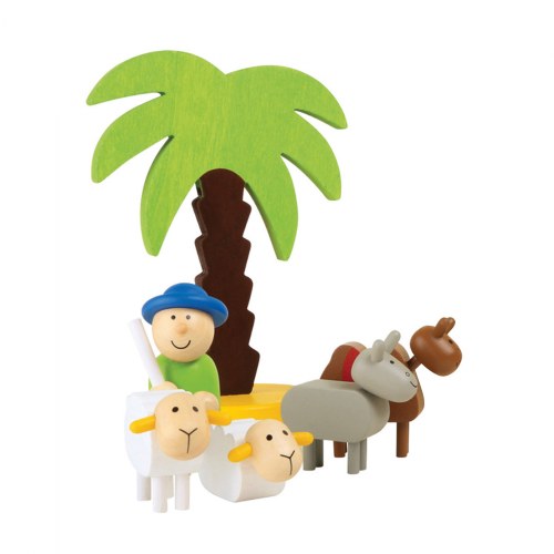 Wooden Manger Block Figures Set