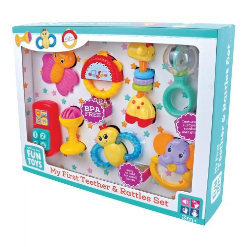 My First Teether & Rattles Set - 8 Pieces