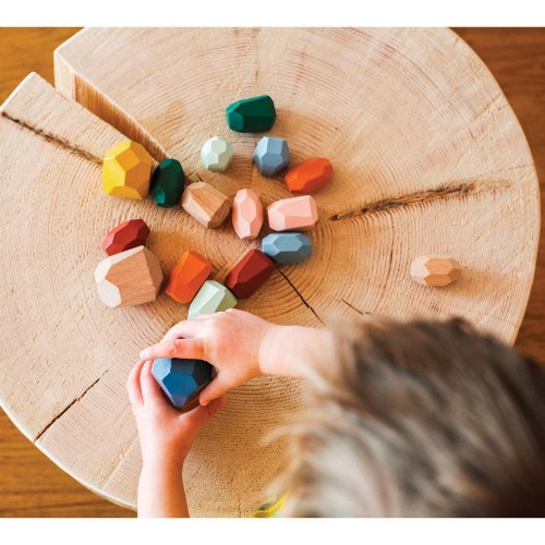 Natural Wooden Geo Blocks - 18 Pieces