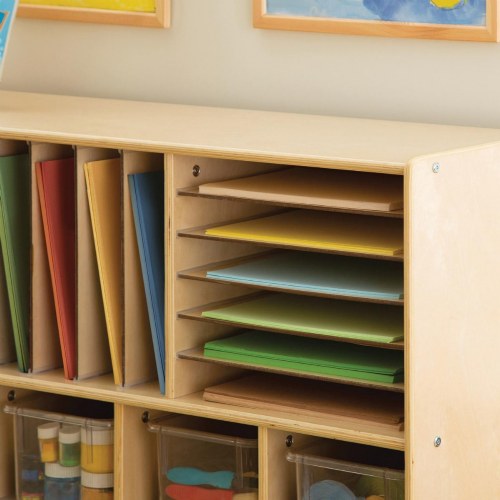 Carolina Birch Plywood Multi-Section Storage Unit with 15 Cubbies