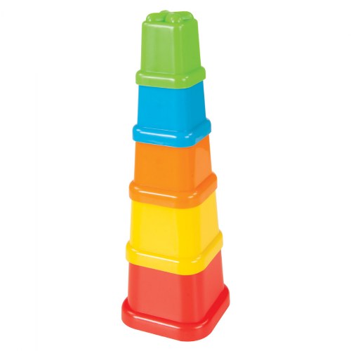 5 Piece Colorful Toddler Stacking Tower