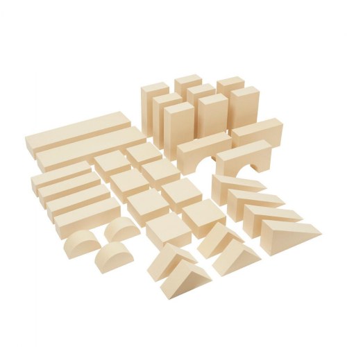 Jumbo Foam Blocks - Natural - 36 Pieces