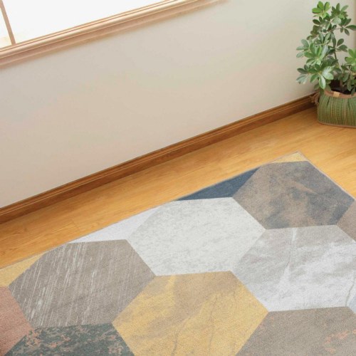 Factory Second Sense of Place Hex Carpet - Neutral - 6' x 9' Rectangle