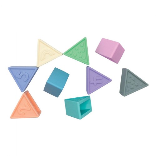 Triblox Pastel Silicone Triangle Blocks - 9 Pieces