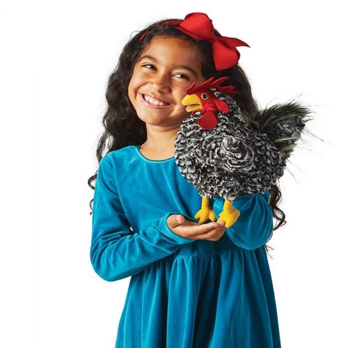 Barred Rock Rooster Hand Puppet