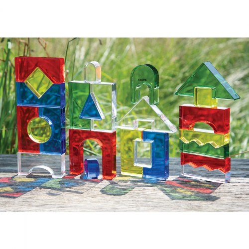 Color Crystal Blocks with Activity Cards - Set of 25