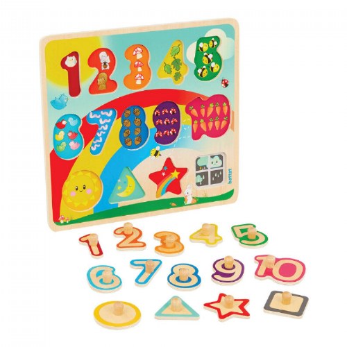Wooden ABC and Numbers Peg Puzzle Set