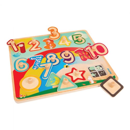 Wooden ABC and Numbers Peg Puzzle Set