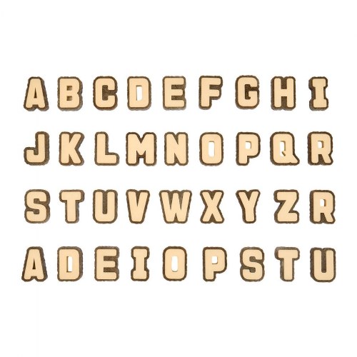Bark Block Alphabet Letters - 36 Pieces