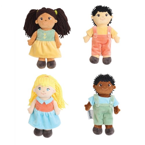 Multicultural Soft Dolls - Set of 4