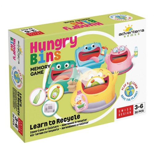 Hungry Bins: Learn to Recycle Memory Game