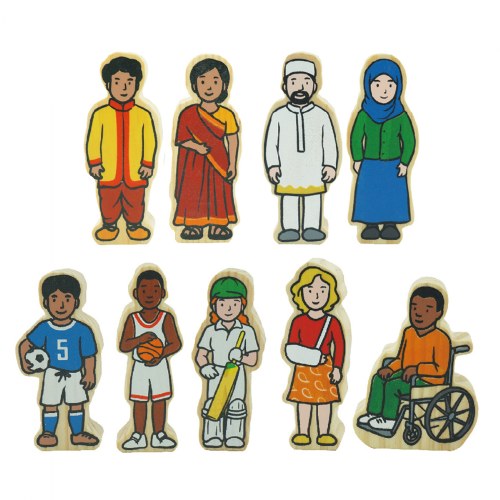 Wooden Community People - 42 Pieces