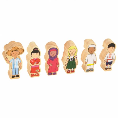 Children From Around the World Wooden Block Figures - 17 Pieces