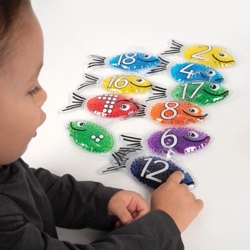 Rainbow Gel Number Fish - Tactile Fish with Numbers and Corresponding ...