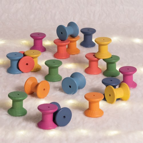 Rainbow Wood Loose Spools - 21 Pieces