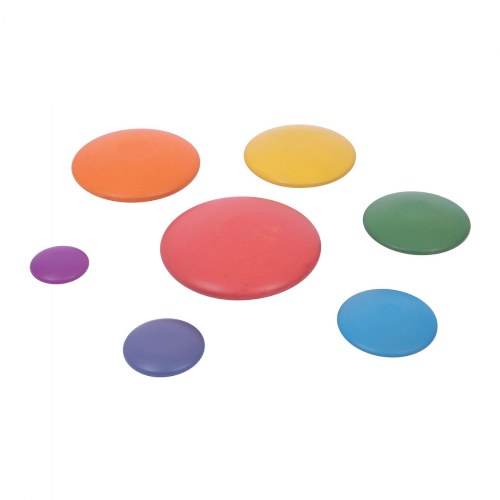 Rainbow Wood Stacking Buttons - 7 Pieces